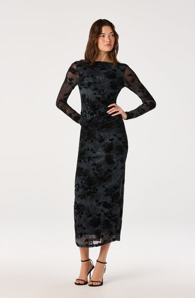 ASTR THE LABEL ASTR THE LABEL Syriah Burnout Floral Mesh Dress